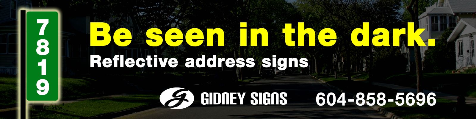 Green Reflective Address Signs